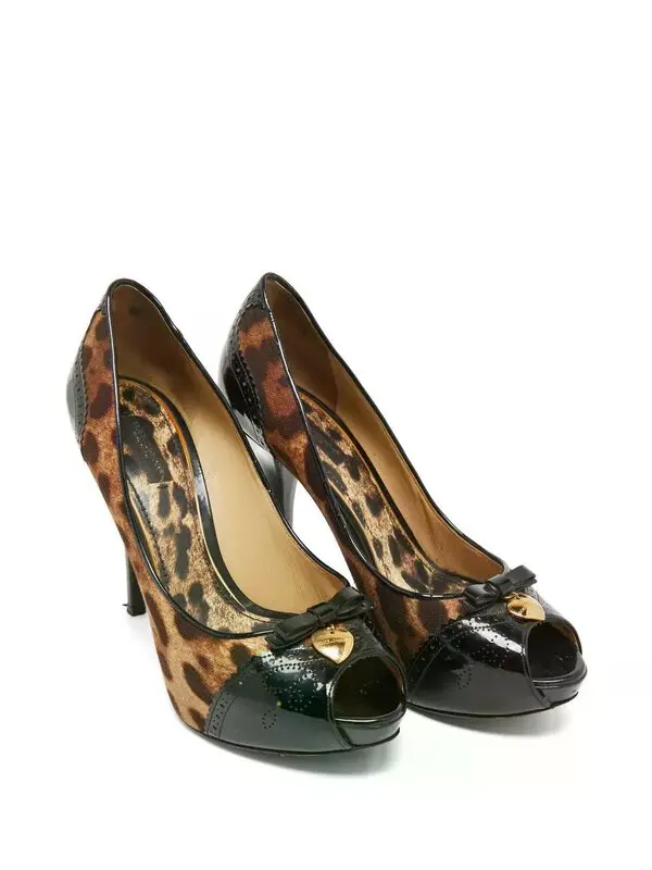 Dolce & Gabbana Leopard-print Peep-toe Pumps