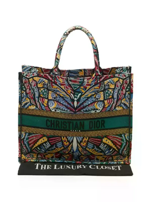Dior Large Book Butterfly Tote Bag - Blue