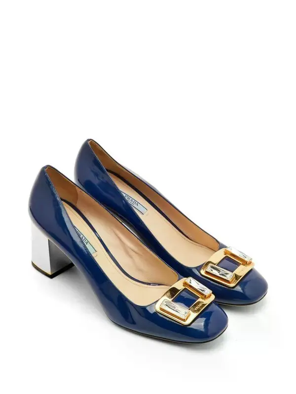 Prada Crystal Buckle Pumps
