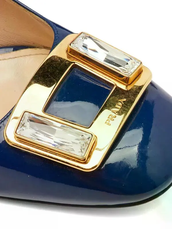 Prada Crystal Buckle Pumps