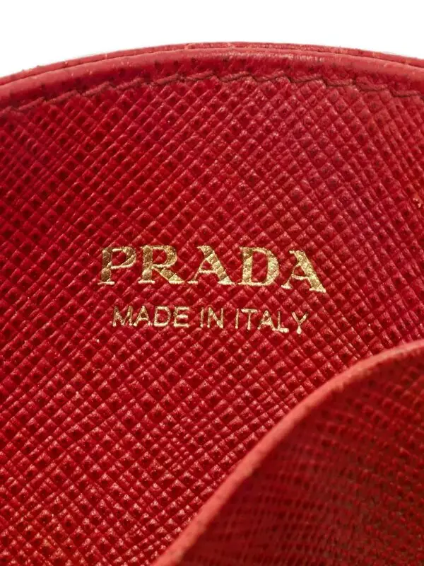 Prada Saffiano Lux Logo Card Case - Red