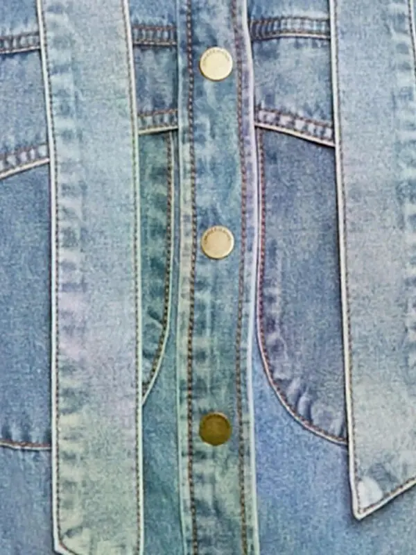 Zimmermann Neck Tie-up Denim Blouse