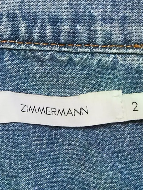 Zimmermann Neck Tie-up Denim Blouse