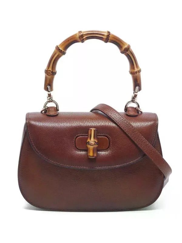 Gucci Small Bamboo 1947 Leather Tote Bag - Brown