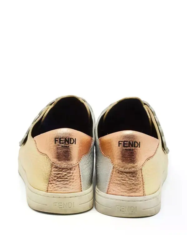 Fendi Metallic Scalloped Touch-strap Sneakers