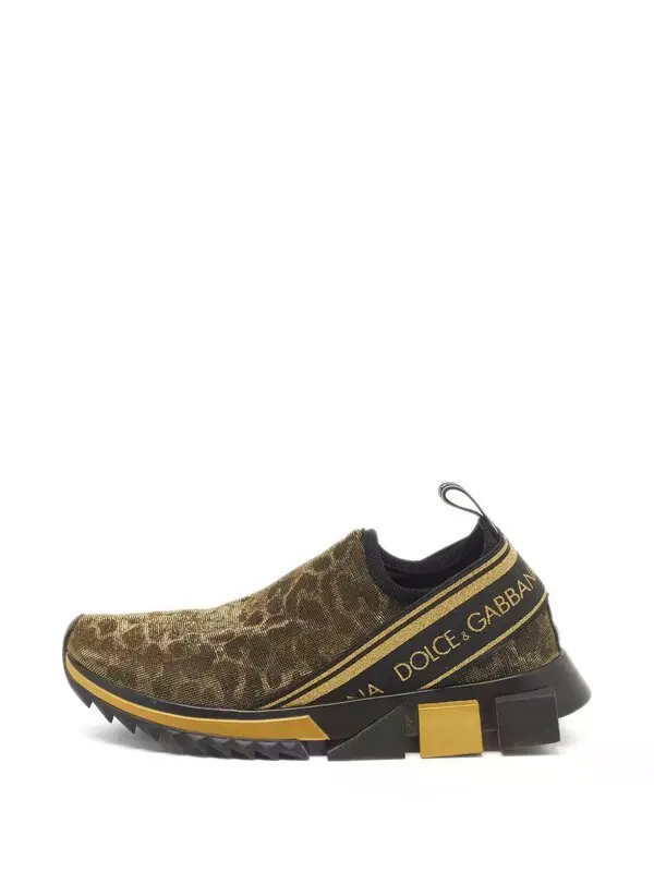 Dolce & Gabbana Sorrento Leopard-print Slip-on Sneakers - Brown