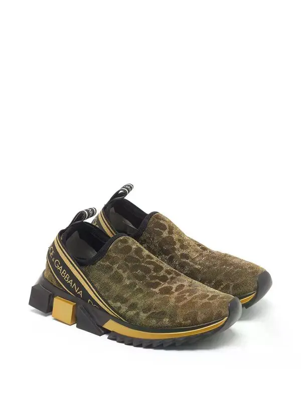 Dolce & Gabbana Sorrento Leopard-print Slip-on Sneakers - Brown