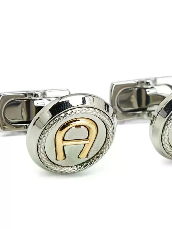 AIGNER Logo-detail Two-tone Cufflinks