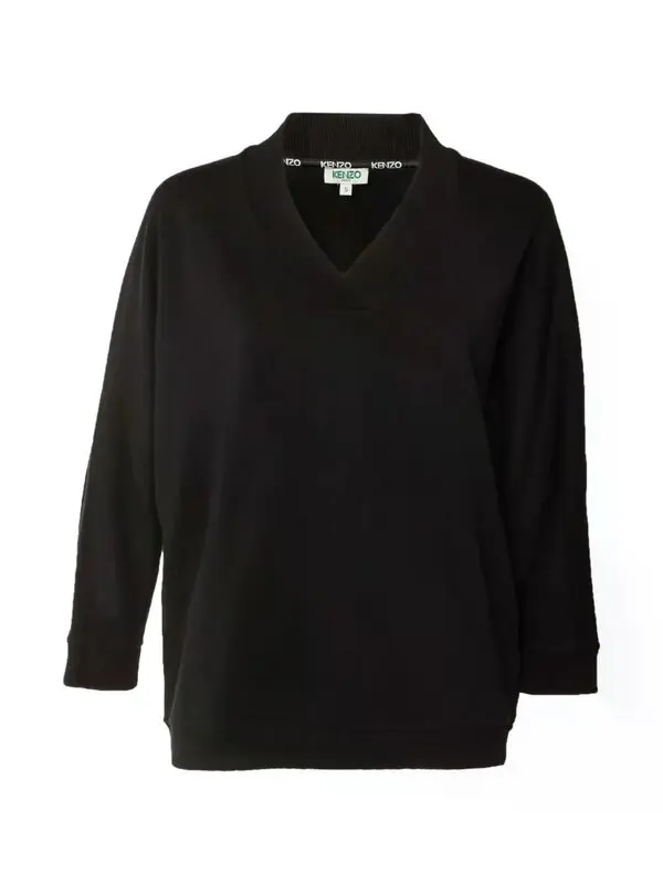 Kenzo Logo Appliqué V-neck Sweatshirt