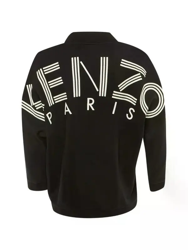 Kenzo Logo Appliqué V-neck Sweatshirt