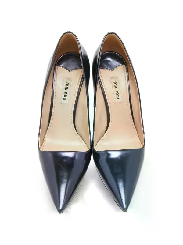 Miu Miu Pointed-toe Metallic Leather Heeled Pumps