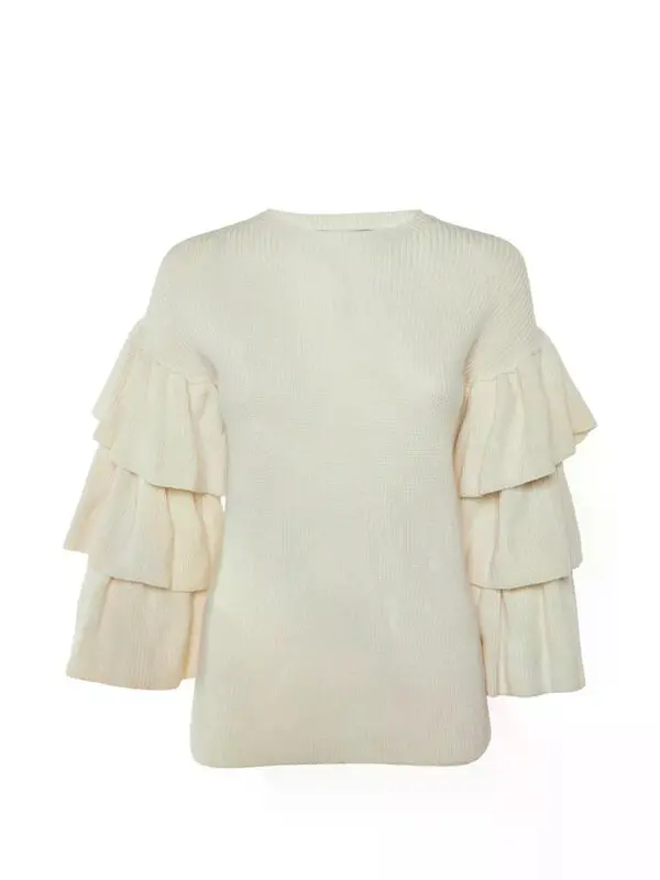 Valentino Garavani Ruffle-sleeve Virgin Wool Sweater