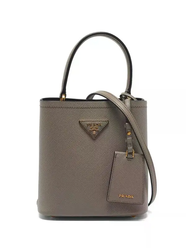 Prada Saffiano Leather Panier Handbag - Grey
