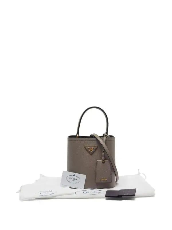 Prada Saffiano Leather Panier Handbag - Grey