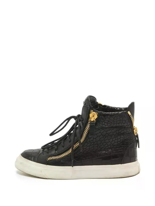GIUSEPPE ZANOTTI Crocodile-embossed Leather Sneakers