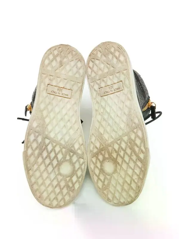 GIUSEPPE ZANOTTI Crocodile-embossed Leather Sneakers