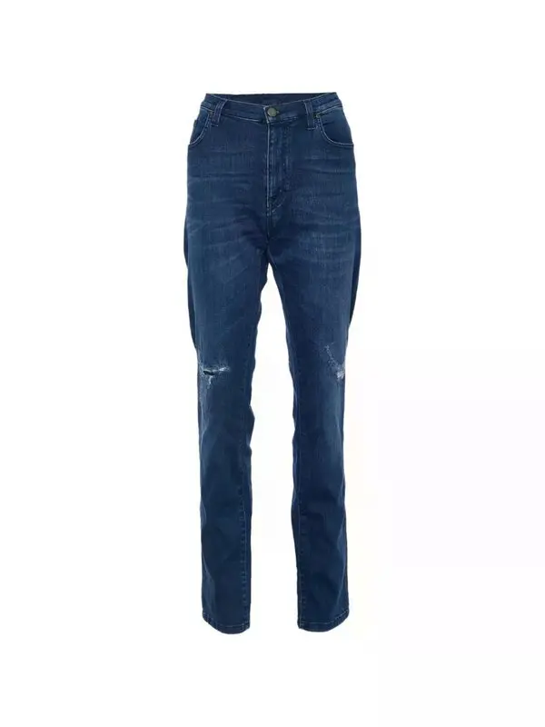 Versace Distressed Slim-fit Jeans