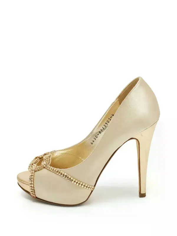 GINA Embellished Platform Pumps - Neutrals