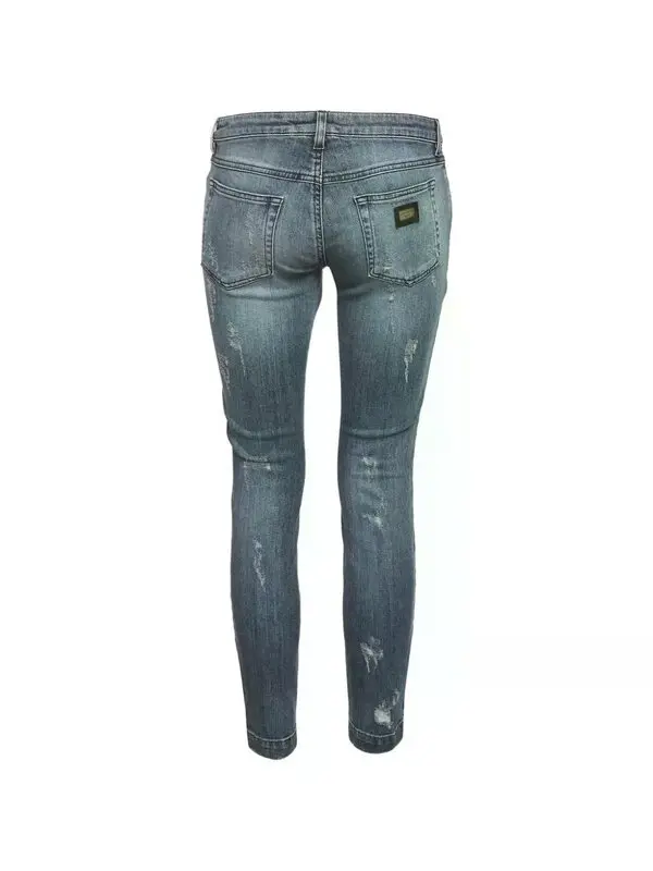 Dolce & Gabbana Distressed Skinny Jeans With Zip Cuffs