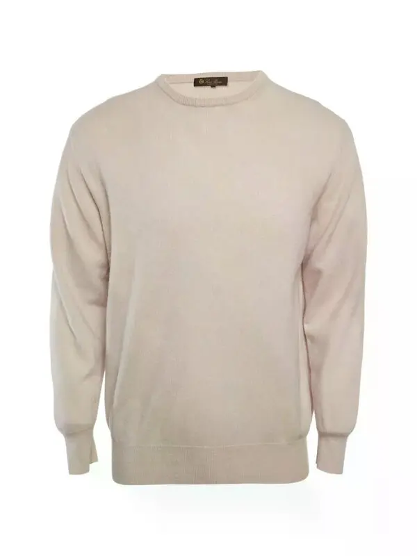 Loro Piana Beige Cashmere Crew Neck Sweater