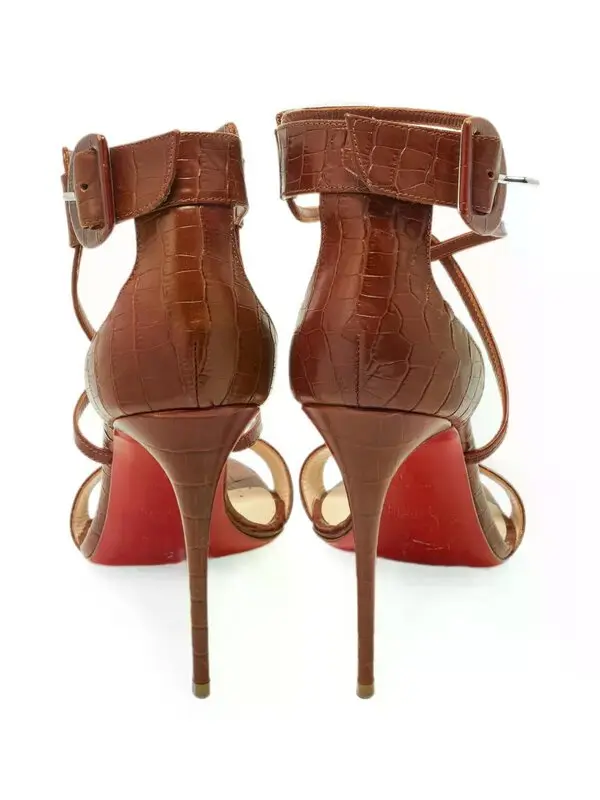 CHRISTIAN LOUBOUTIN Croc-embossed Leather High Stiletto Heel Sandals