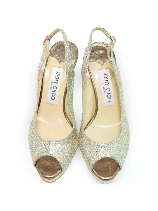 JIMMY CHOO Nova Peep-toe Slingback Pumps - Gold