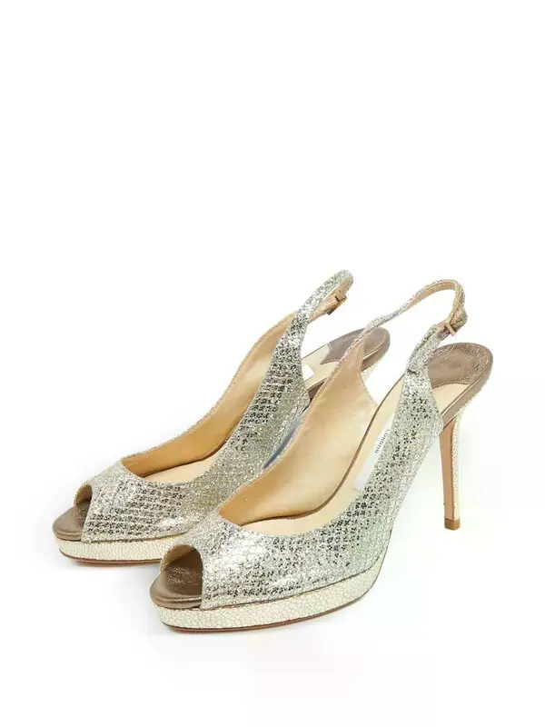 JIMMY CHOO Nova Peep-toe Slingback Pumps - Gold