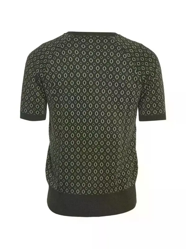 Emporio Armani Geometric Pattern V-neck Sweater