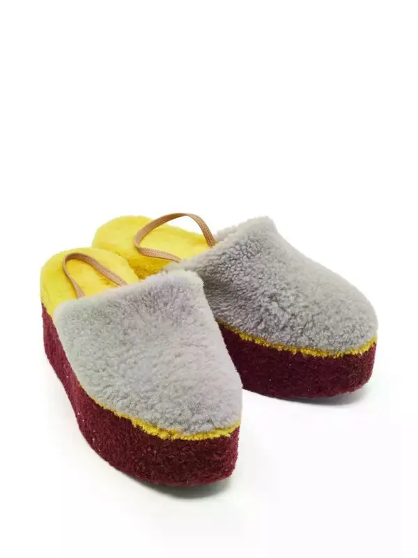 Fendi Shearling Platform Mules