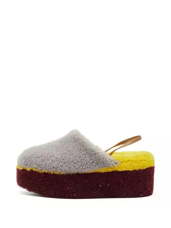 Fendi Shearling Platform Mules
