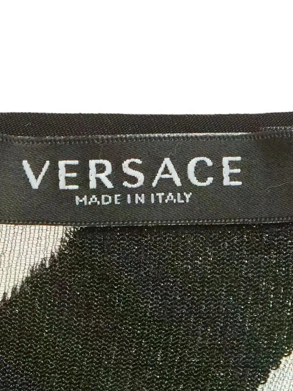 Versace Devoré Jersey Zebra Pattern Bodysuit