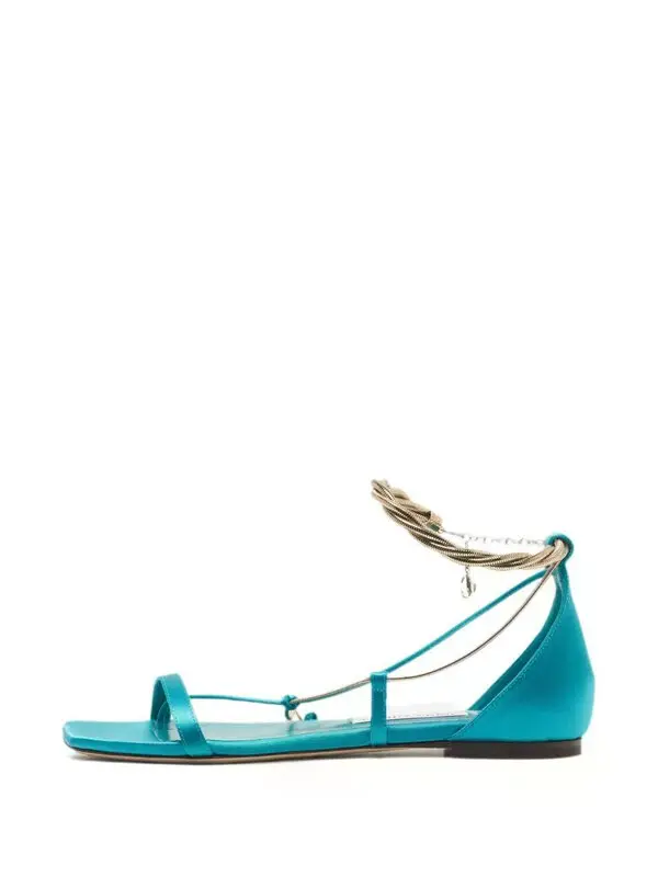 JIMMY CHOO Lorina Chain-strap Flat Sandals