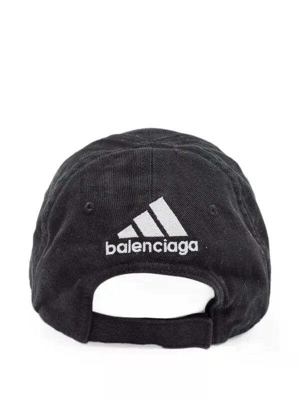 Balenciaga X Adidas Striped Distressed Baseball Cap