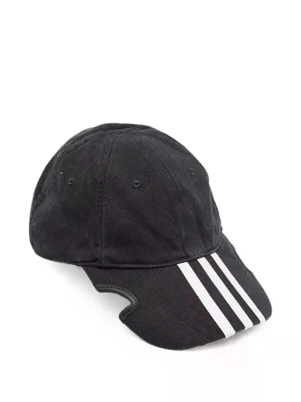 Balenciaga X Adidas Striped Distressed Baseball Cap