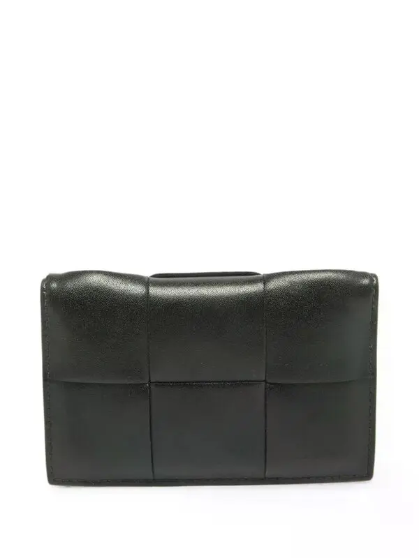 Bottega Veneta Cassette Intrecciato-leather Card Holder - Black