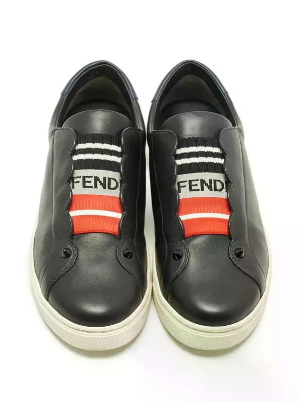 Fendi Rockoclick Scalloped Slip-on Sneakers