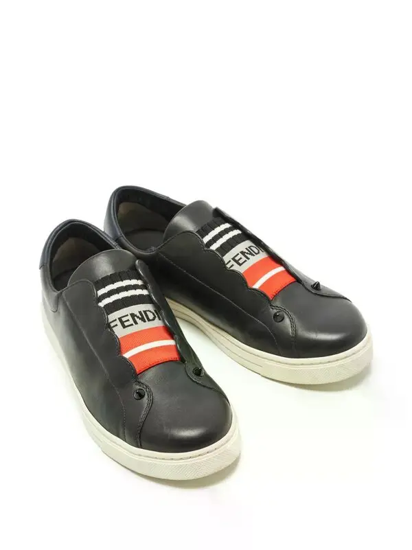 Fendi Rockoclick Scalloped Slip-on Sneakers