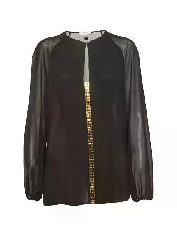 Versace Embellished Front Slit Blouse