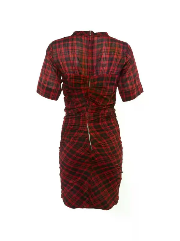 ISABEL MARANT VINTAGE Plaid Ruched Mini Dress