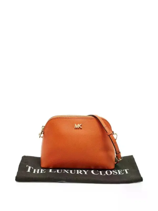 Michael Kors Dome Leather Crossbody Bag - Orange