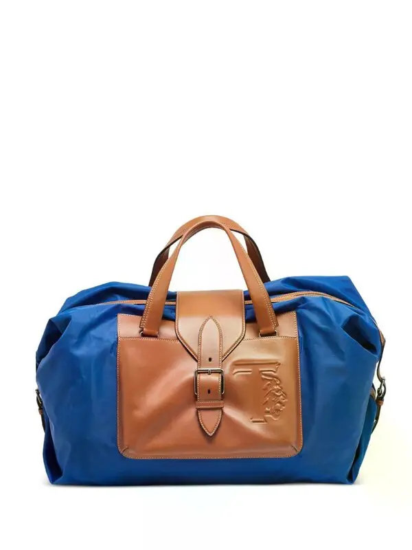TOD'S Leather-trim Duffle Bag - Blue