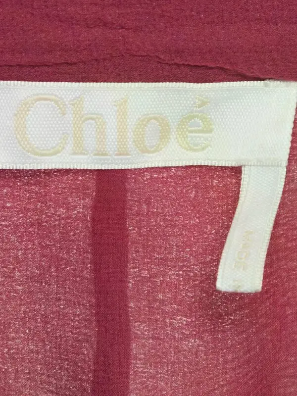 Chloé Long-sleeve Ruffled Silk Dress