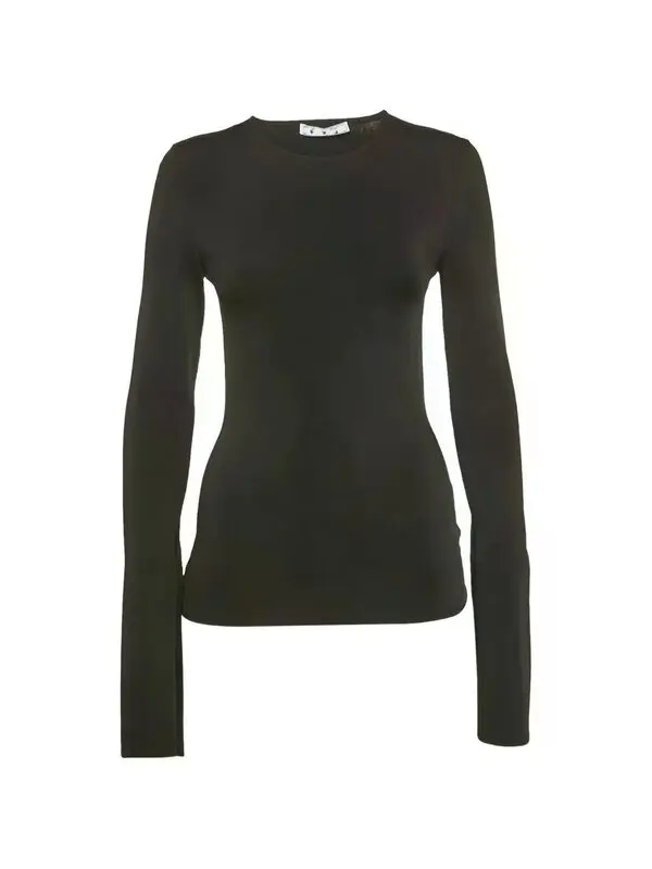 Off-White Rib Knit Open Back Top