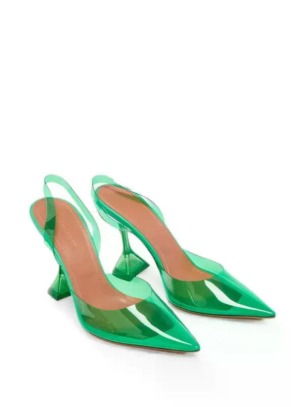 Amina Muaddi Holli Glass Pointed-toe Pumps