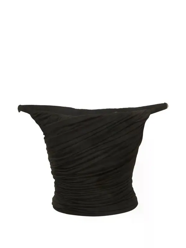 CHATS BY C.DAM Ruched Off-shoulder Blouse