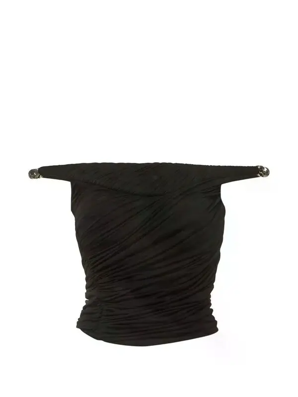 CHATS BY C.DAM Ruched Off-shoulder Blouse