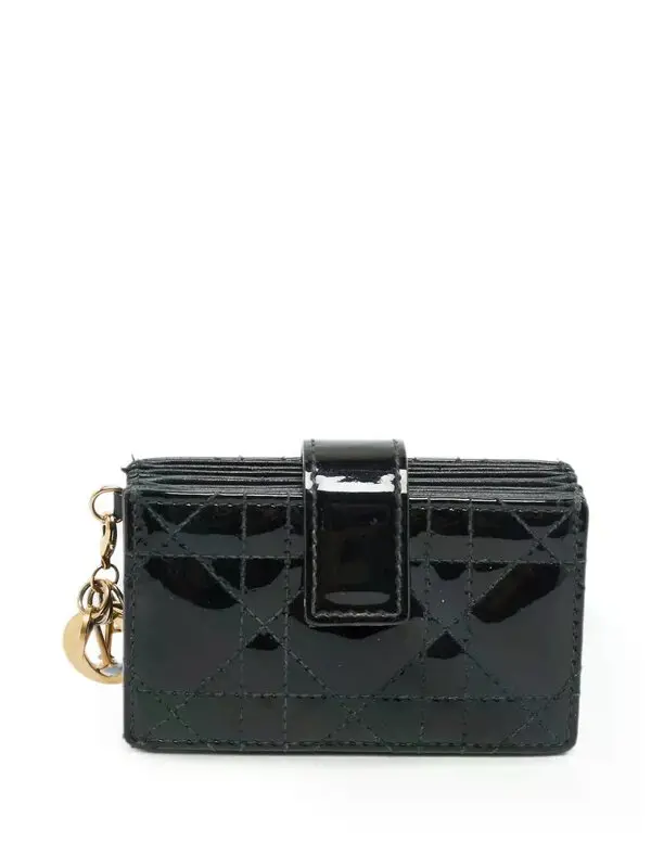 Dior 2018 Lady Cannage Card Case - Black