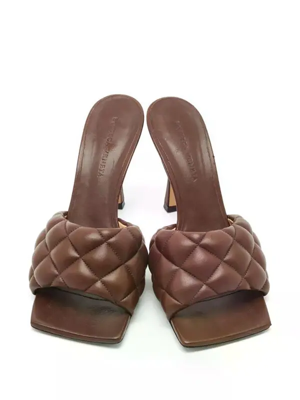 Bottega Veneta Lido Quilted Leather Stiletto Sandals - Brown