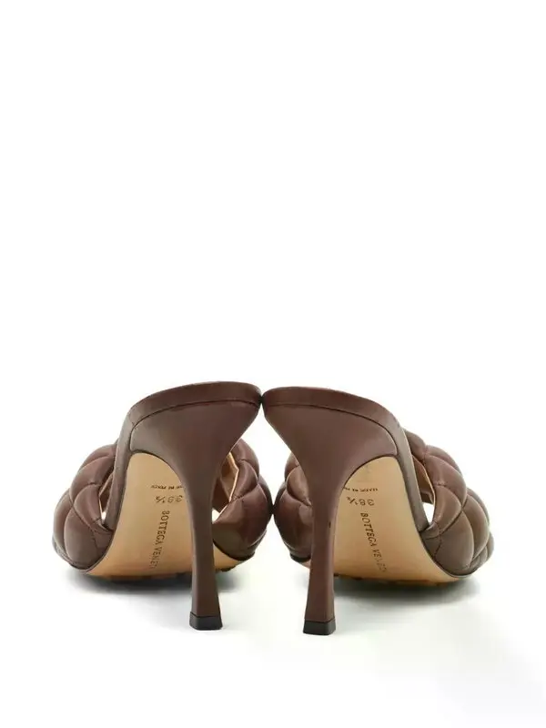 Bottega Veneta Lido Quilted Leather Stiletto Sandals - Brown