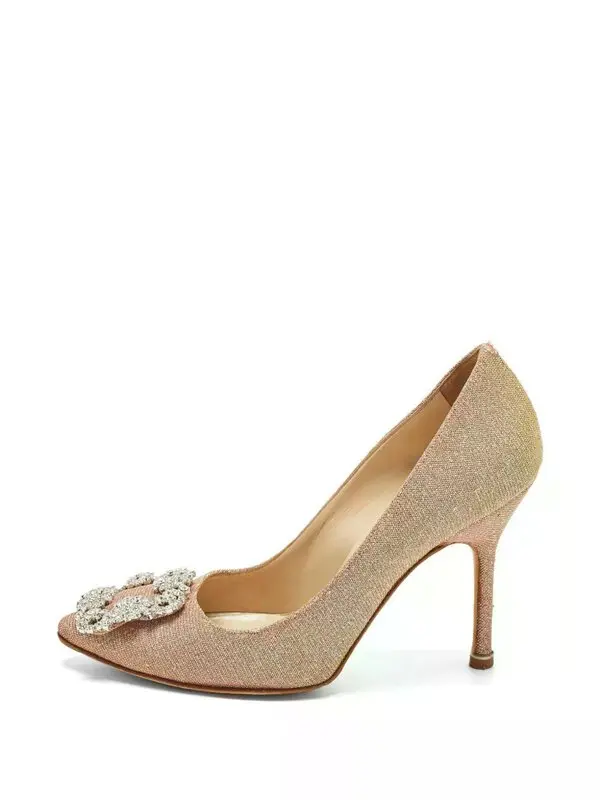 Manolo Blahnik Hangisi Crystal-embellished Heeled Pumps
